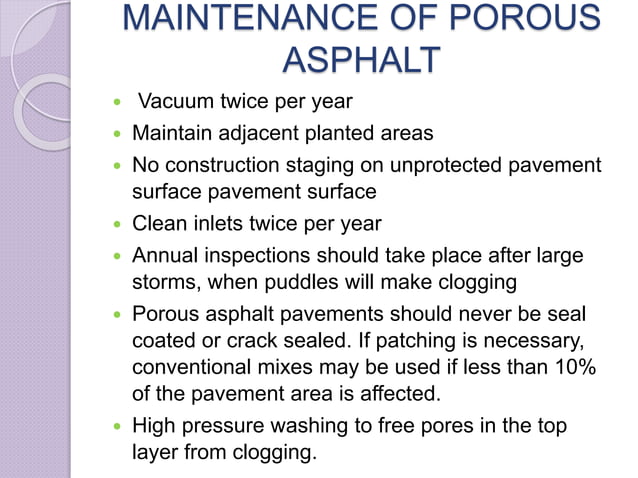 Porous asphalt pavement ppt | PPTX