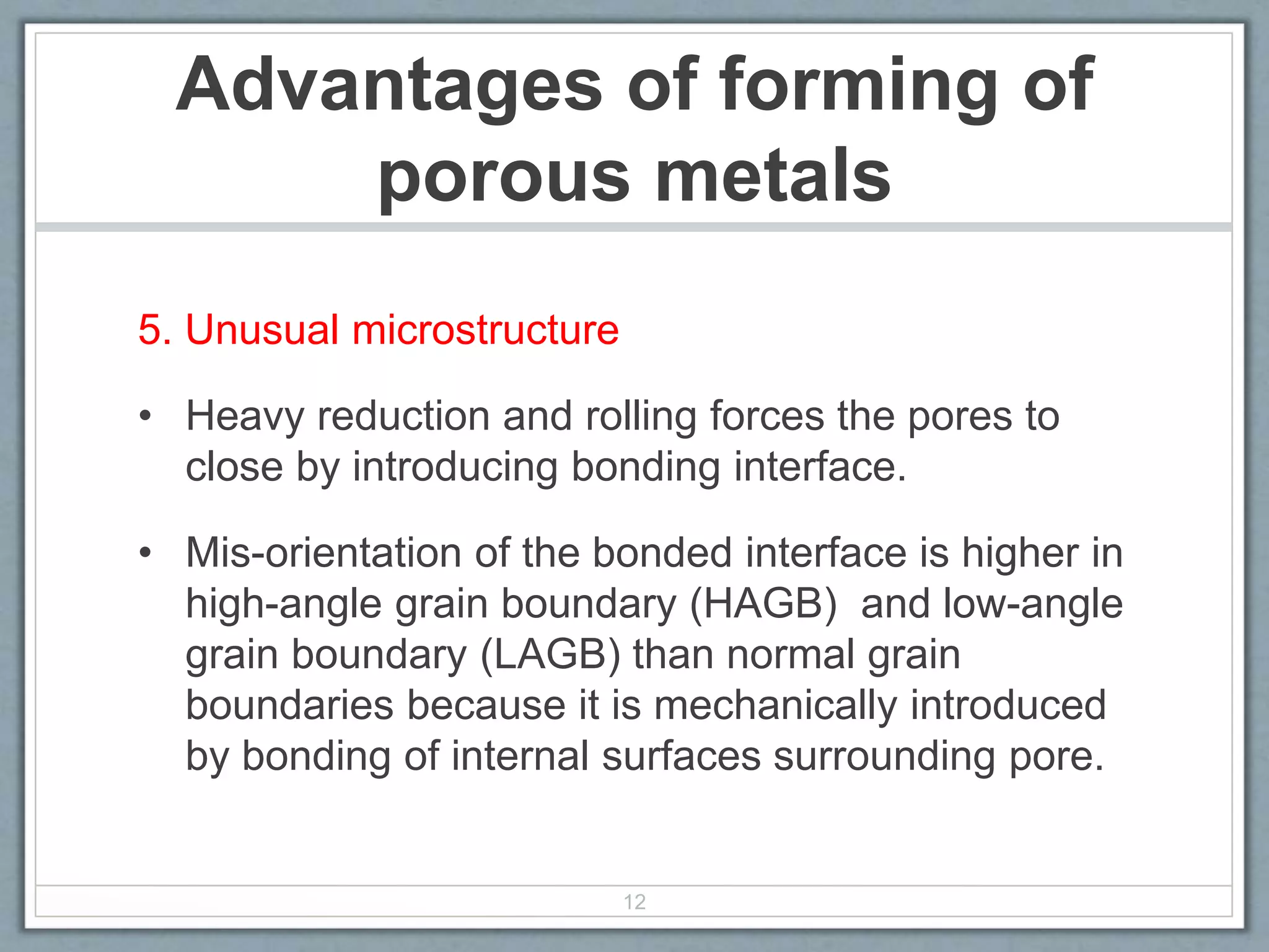 Porous materials and metallic foams | PPTX