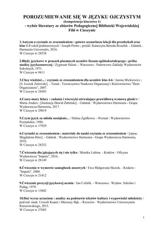 Porozumiewanie się w języku ojczystym | PDF