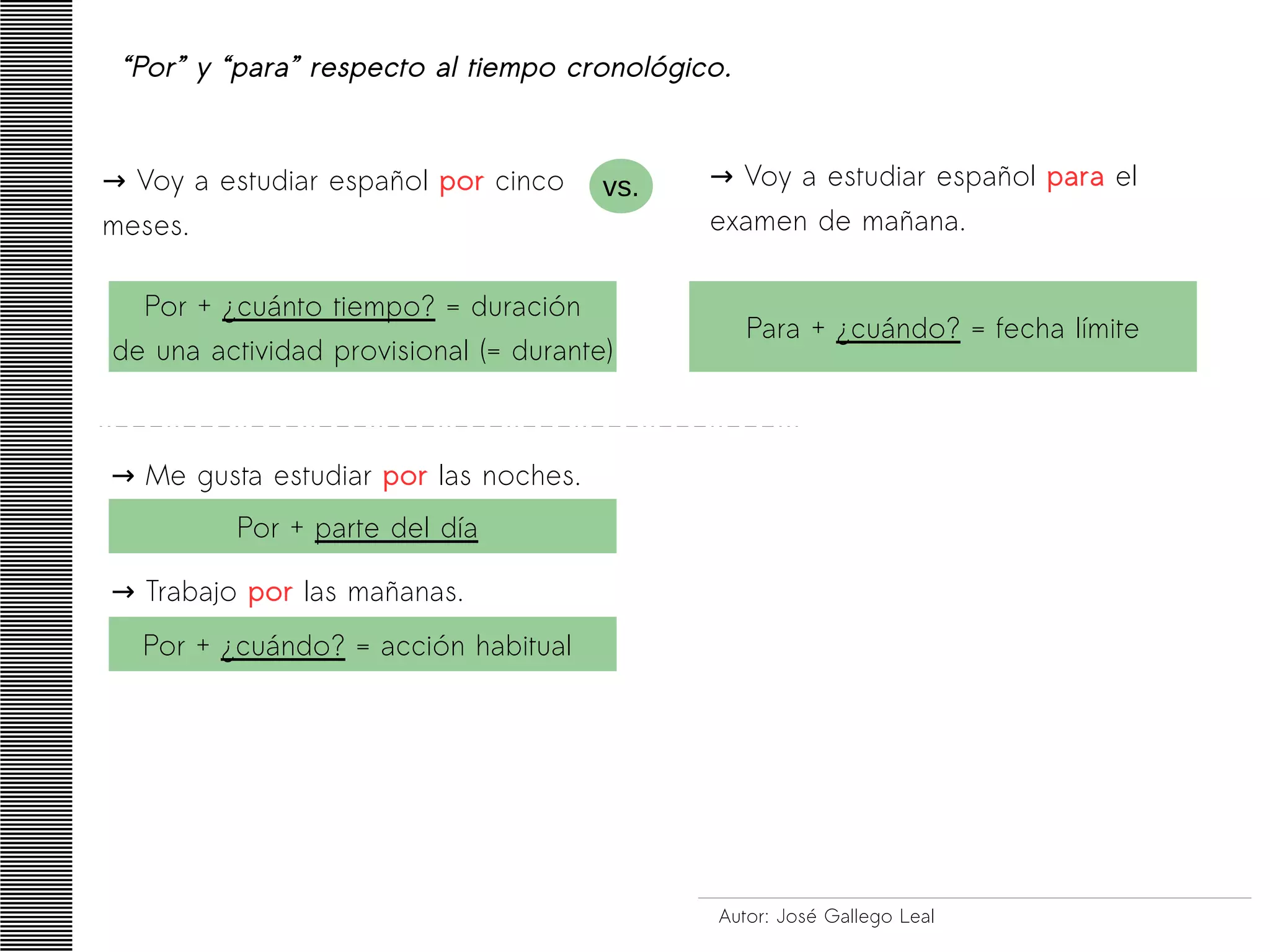 Diferencias entre "por" y "para" | PPT