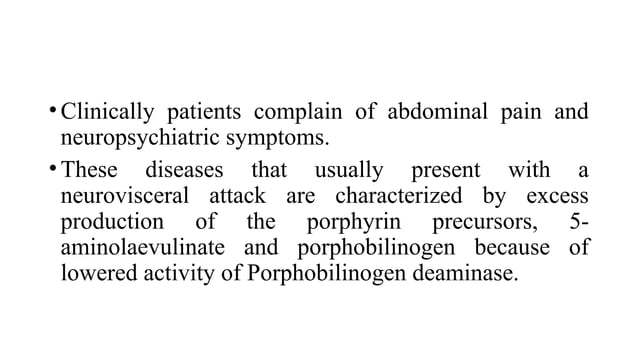 porphyria - Different types, clinical diagnosis | PPT