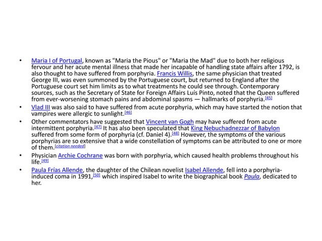 Porphyria the vampire disease | PPTX | Skin and Dermatology | Diseases ...