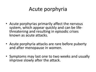Porphyria the vampire disease | PPTX | Skin and Dermatology | Diseases ...