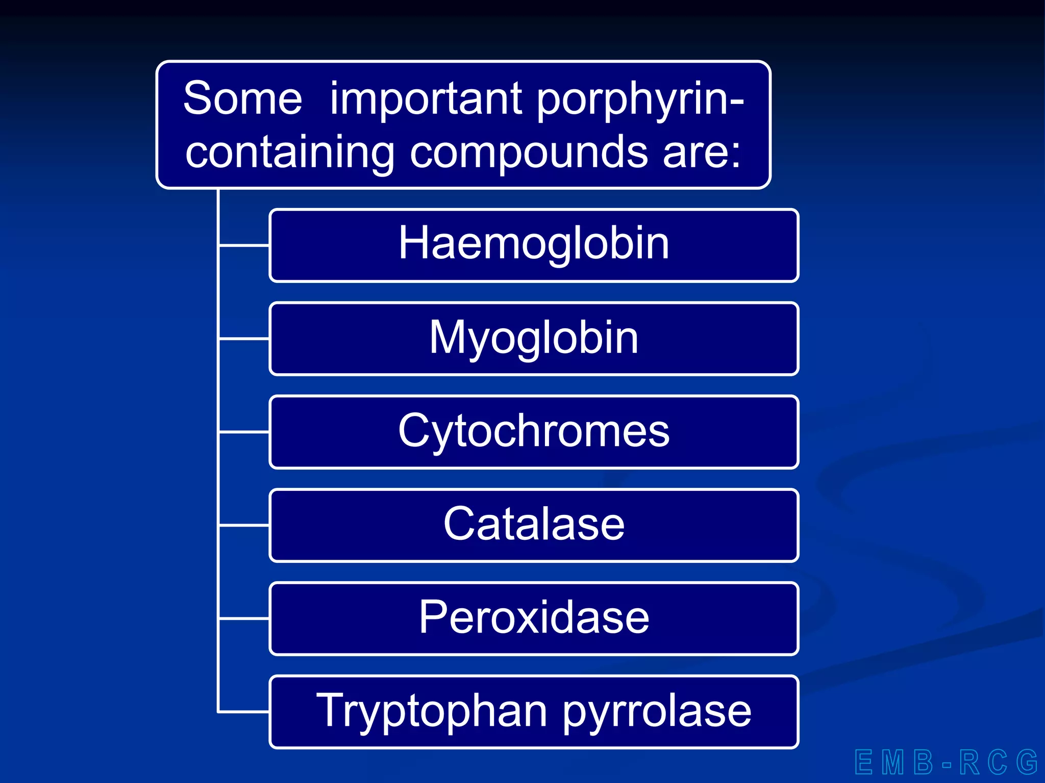 Porphyrins, haemoglobin and bilirubin | PPTX