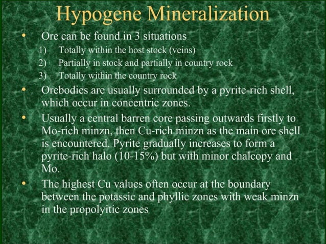 Porphyry copper deposits | PPT | Geology | Science