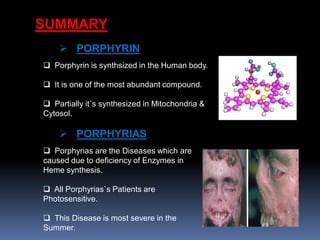 Porpyhrin presentation | PDF | Blood Disorders | Diseases and Conditions