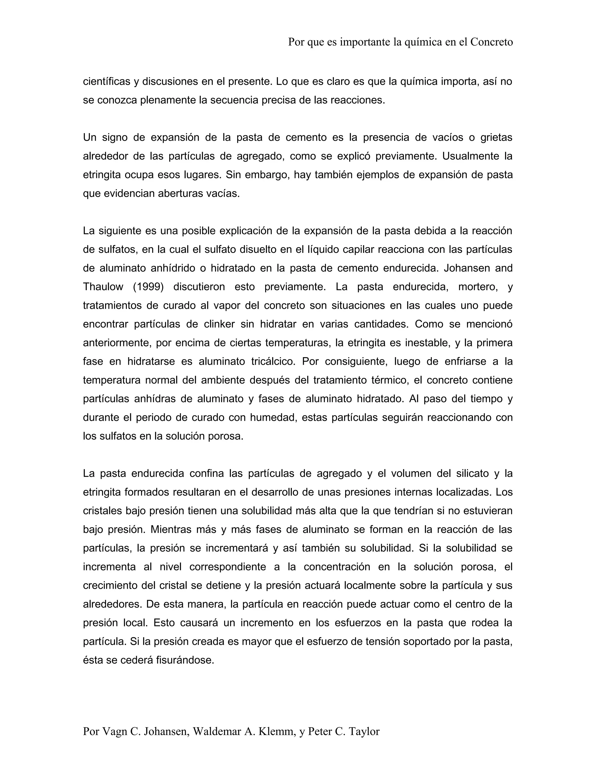 Porque es importante la quimica en el concreto documento original ...