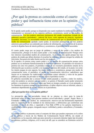 ¿Por qué la prensa es conocida como el cuarto poder y qué influencia ...