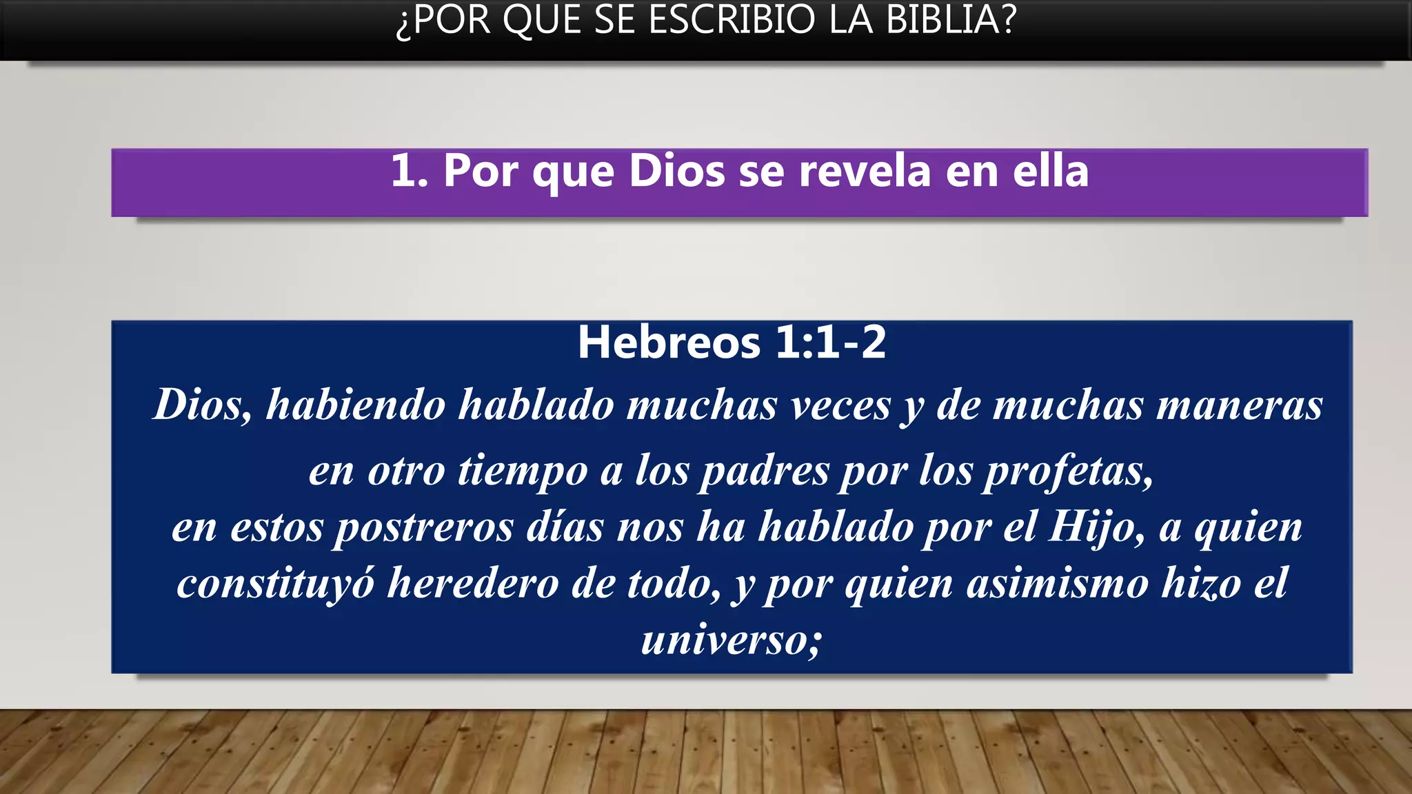 Por que se escribio la biblia | PPT