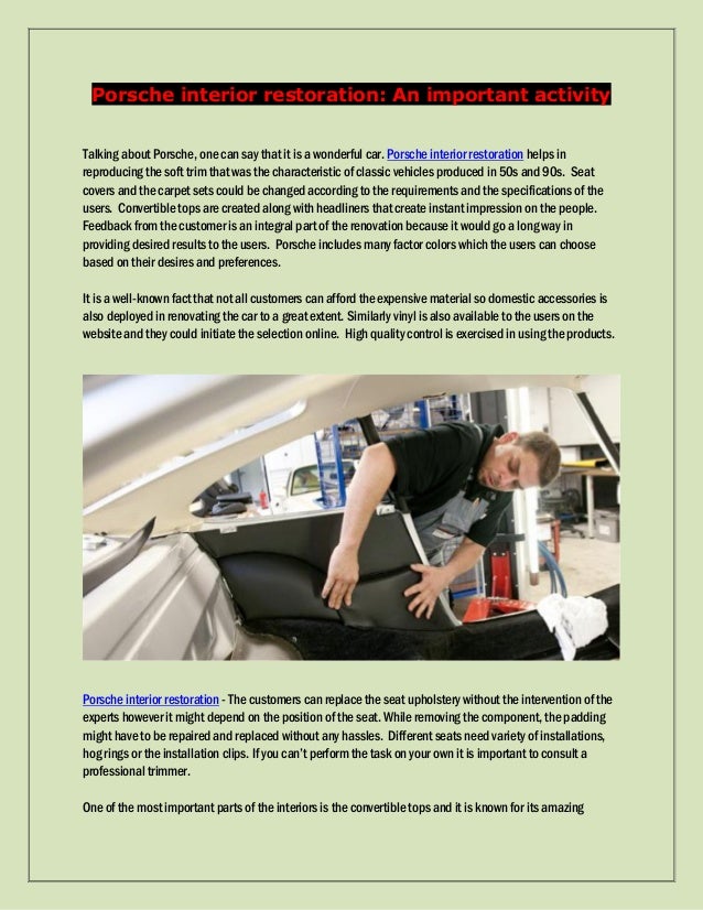 Porsche interior restorations