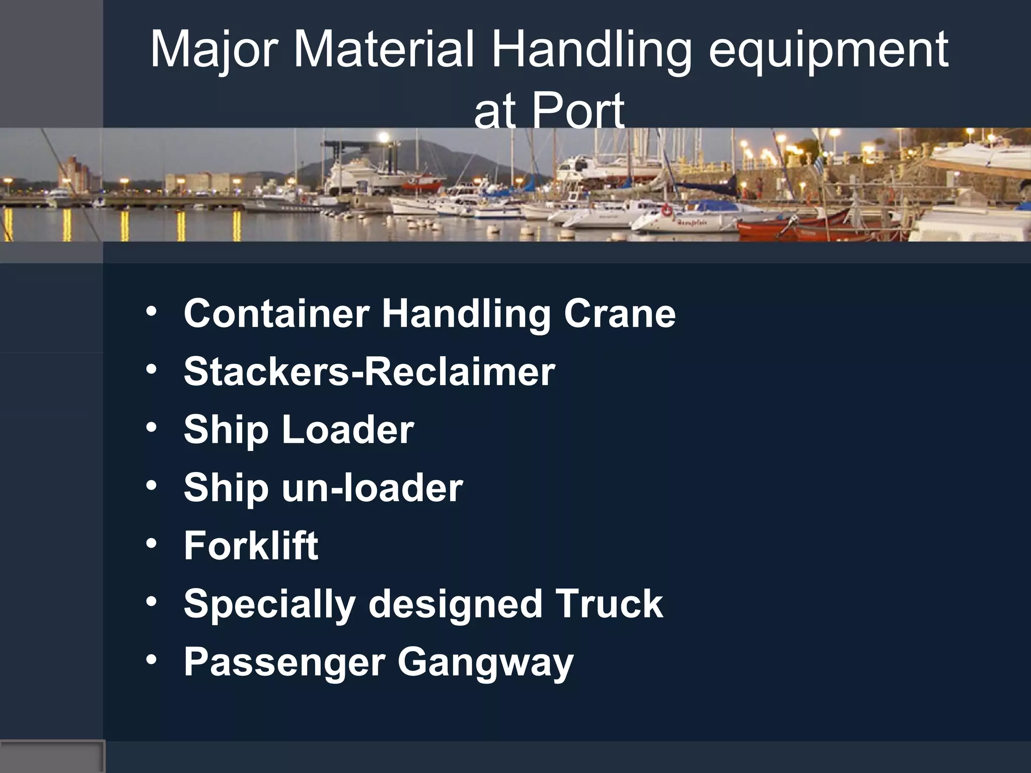 Material Handling in Port | PPT