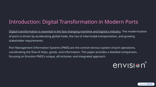 Port Management Information Systems Compared: How Envision PMIS Stacks ...