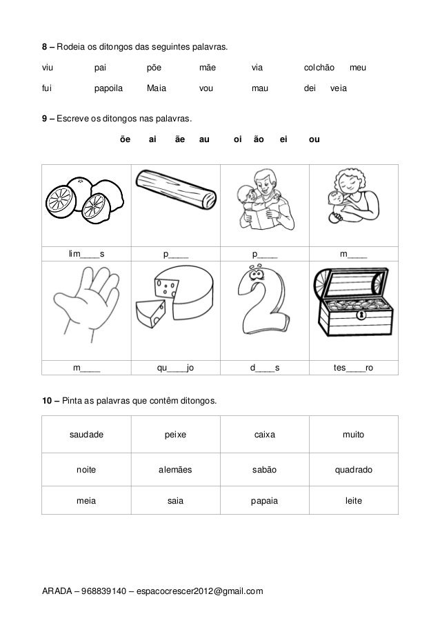 Português 1º ano - Vogais e Ditongos