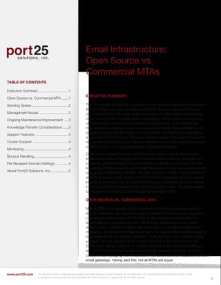 Email Infrastructure: Open Source vs. Commercial MTAs | PDF