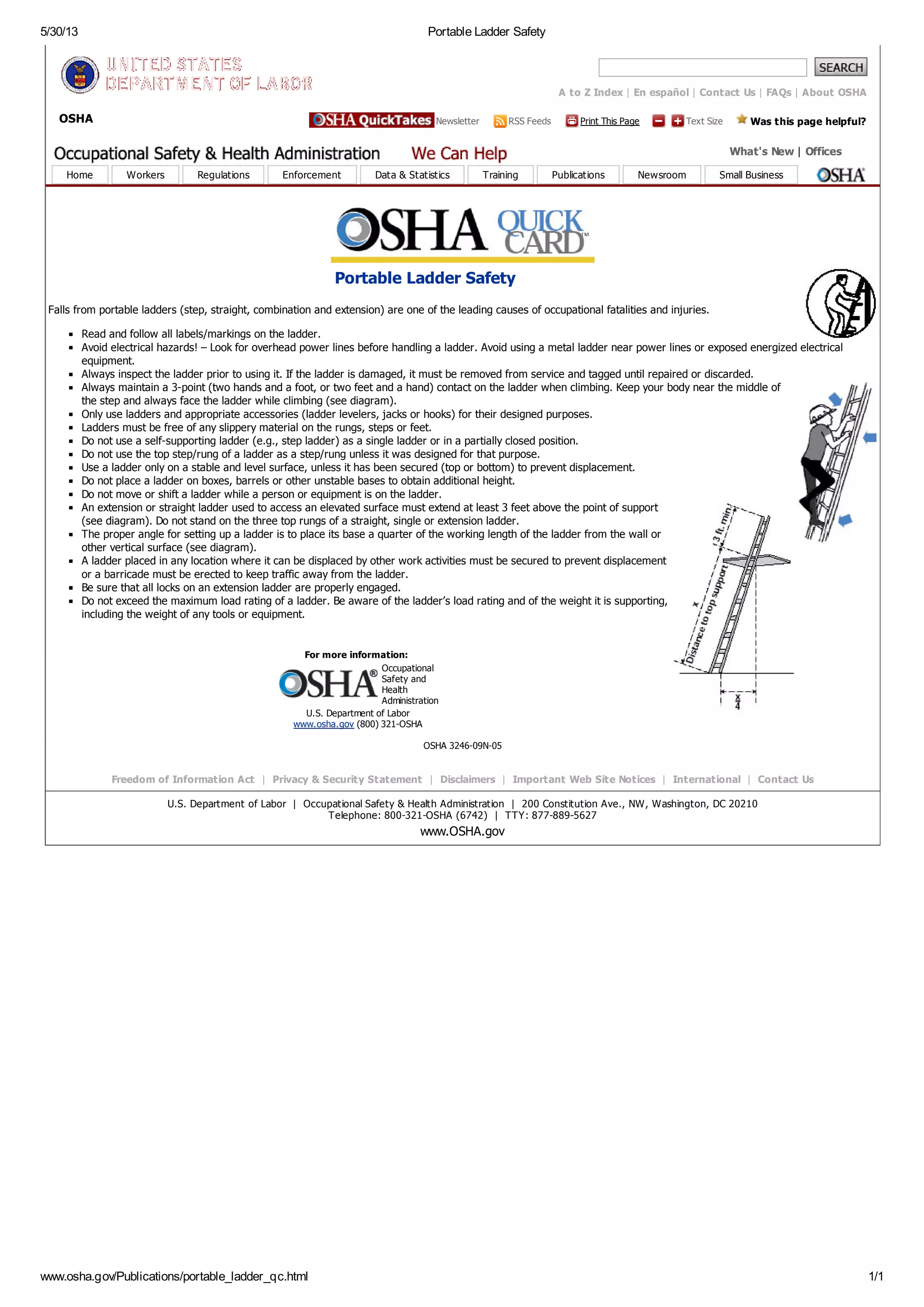 Portable ladder safety | PDF