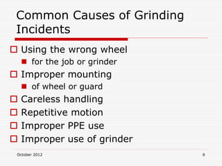 Portable . Grinder . Safety.ppt | Injuries | Diseases and Conditions