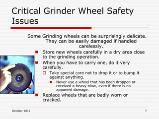 Portable . Grinder . Safety.ppt | Injuries | Diseases and Conditions
