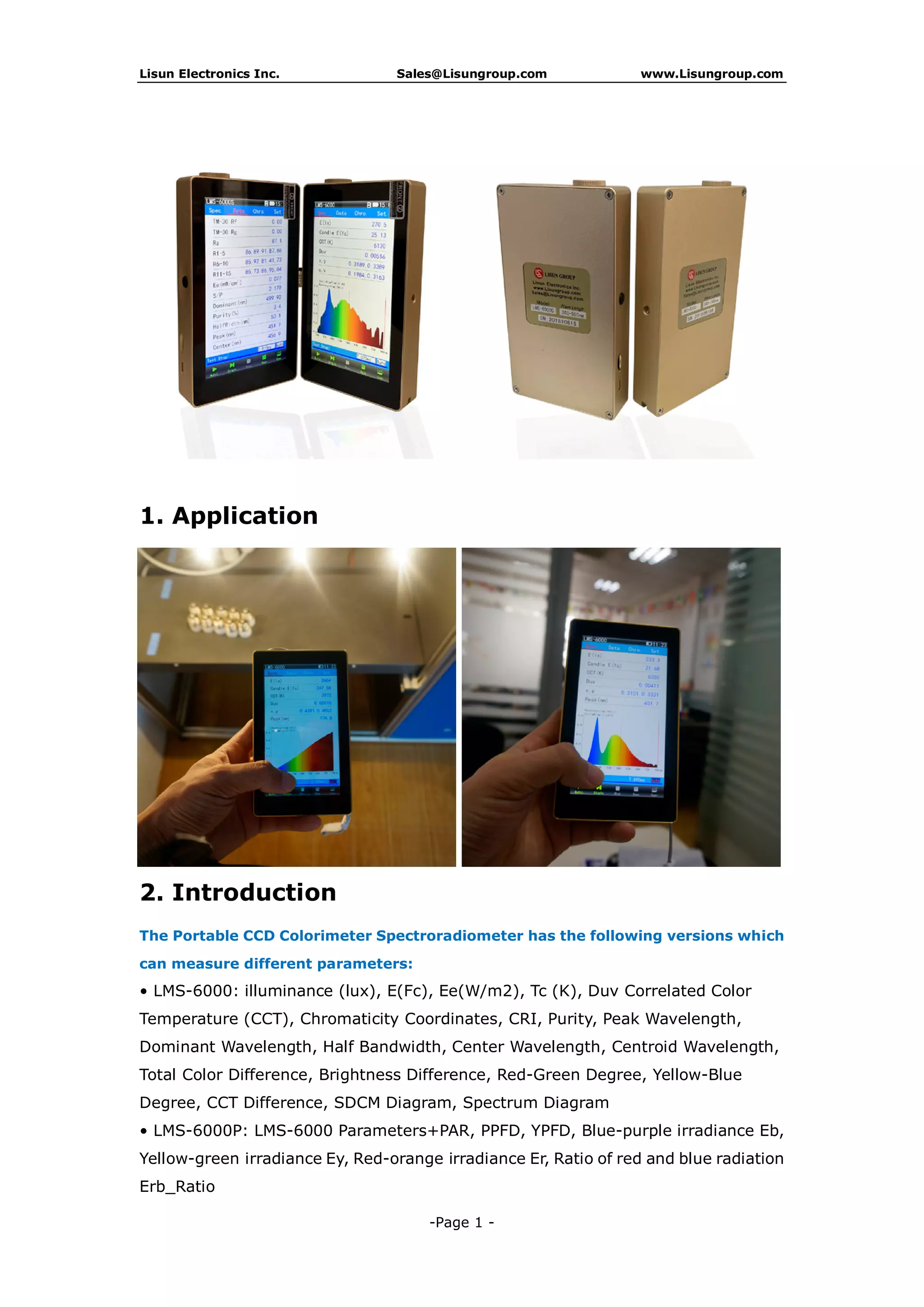 Portable ccd-spectroradiometer | PDF