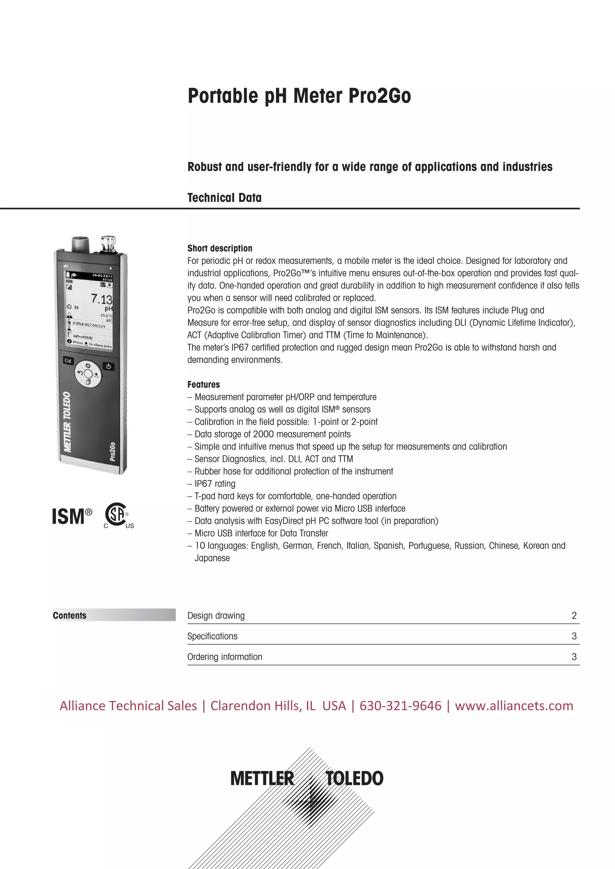 Portable pH Meter for Process Measurement | PDF