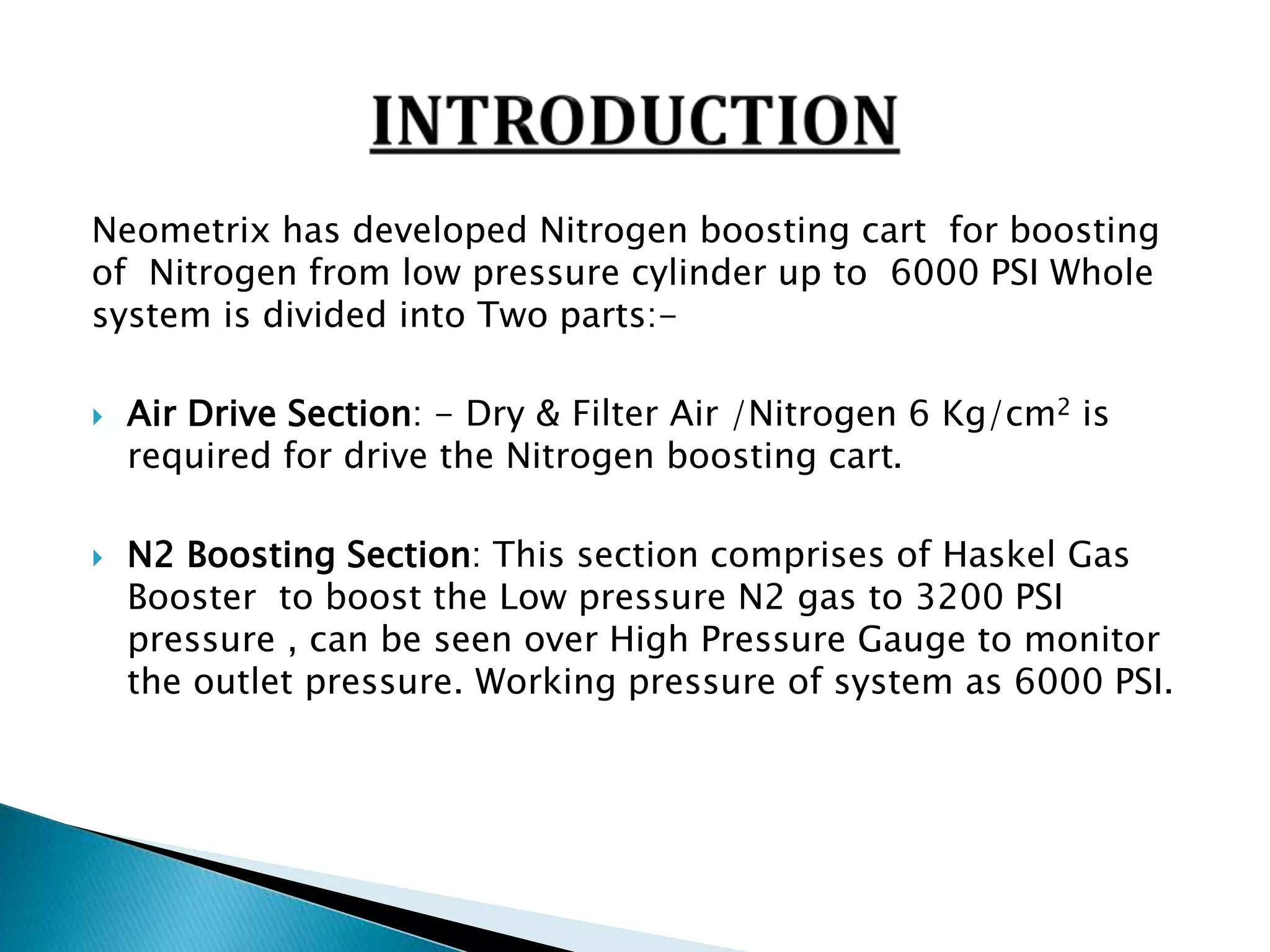 Portable Single Cylinder Nitrogen Rrolley With Booster Design | PPTX
