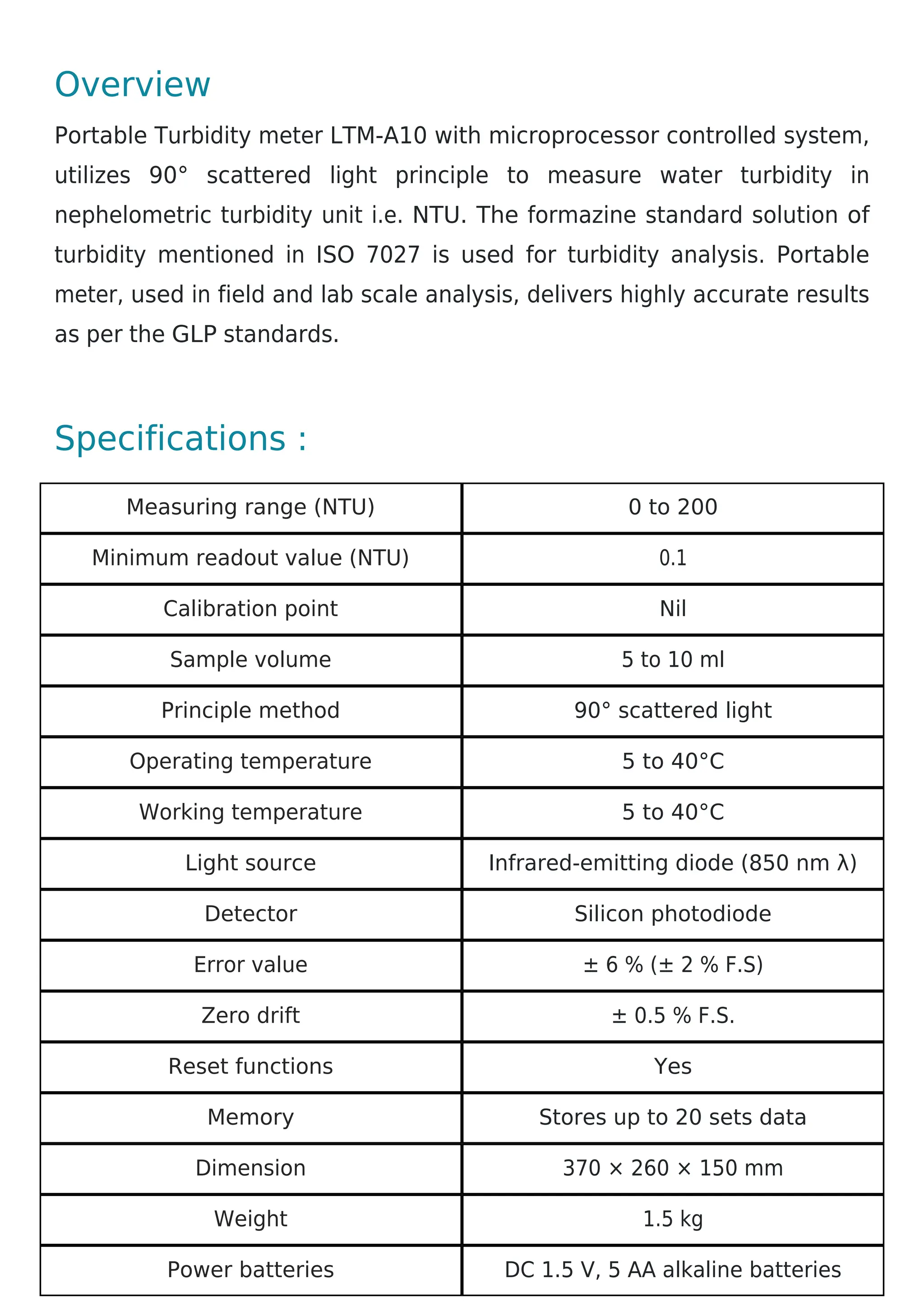 Portable Turbidity Meter Pdf