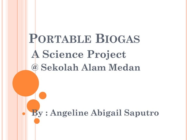 Portable biogas a science project | PDF