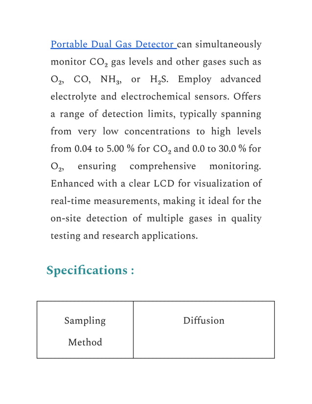 Portable Dual Gas Detector | PDF