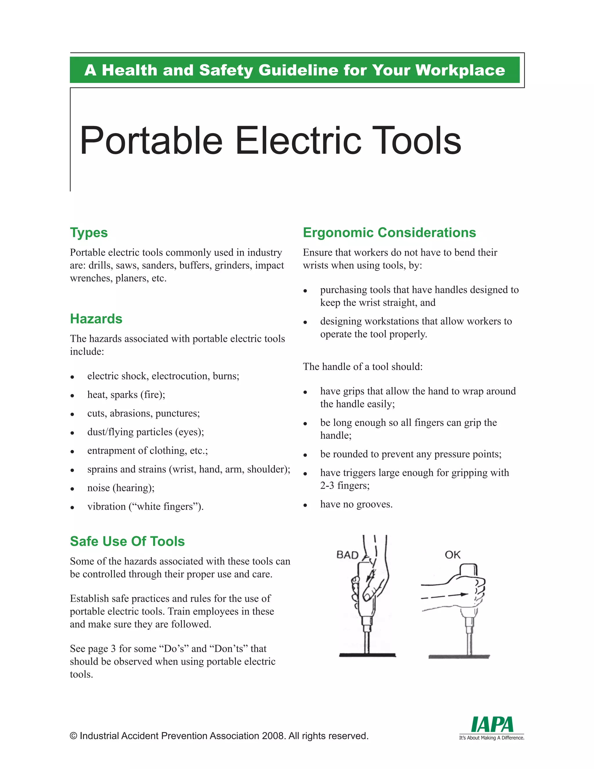Portable electrical tools | PDF