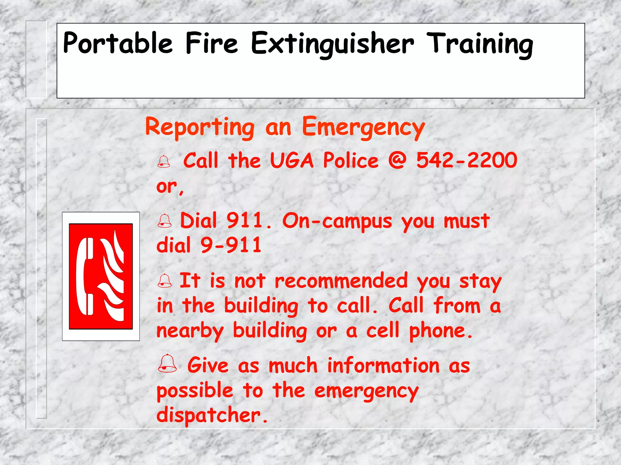Portable fire extinguisher training | PPT