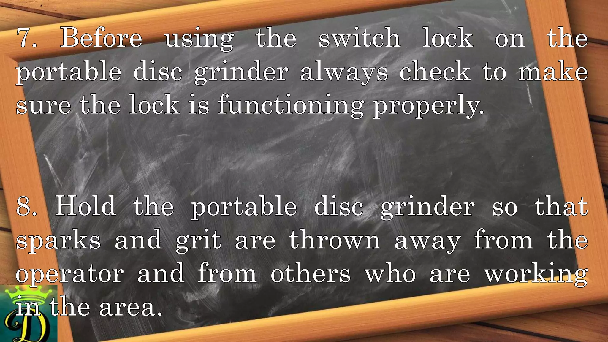 PARTS, FUNCTIONS AND OPERATING PROCEDURES OF A PORTABLE DISC GRINDER | PPTX