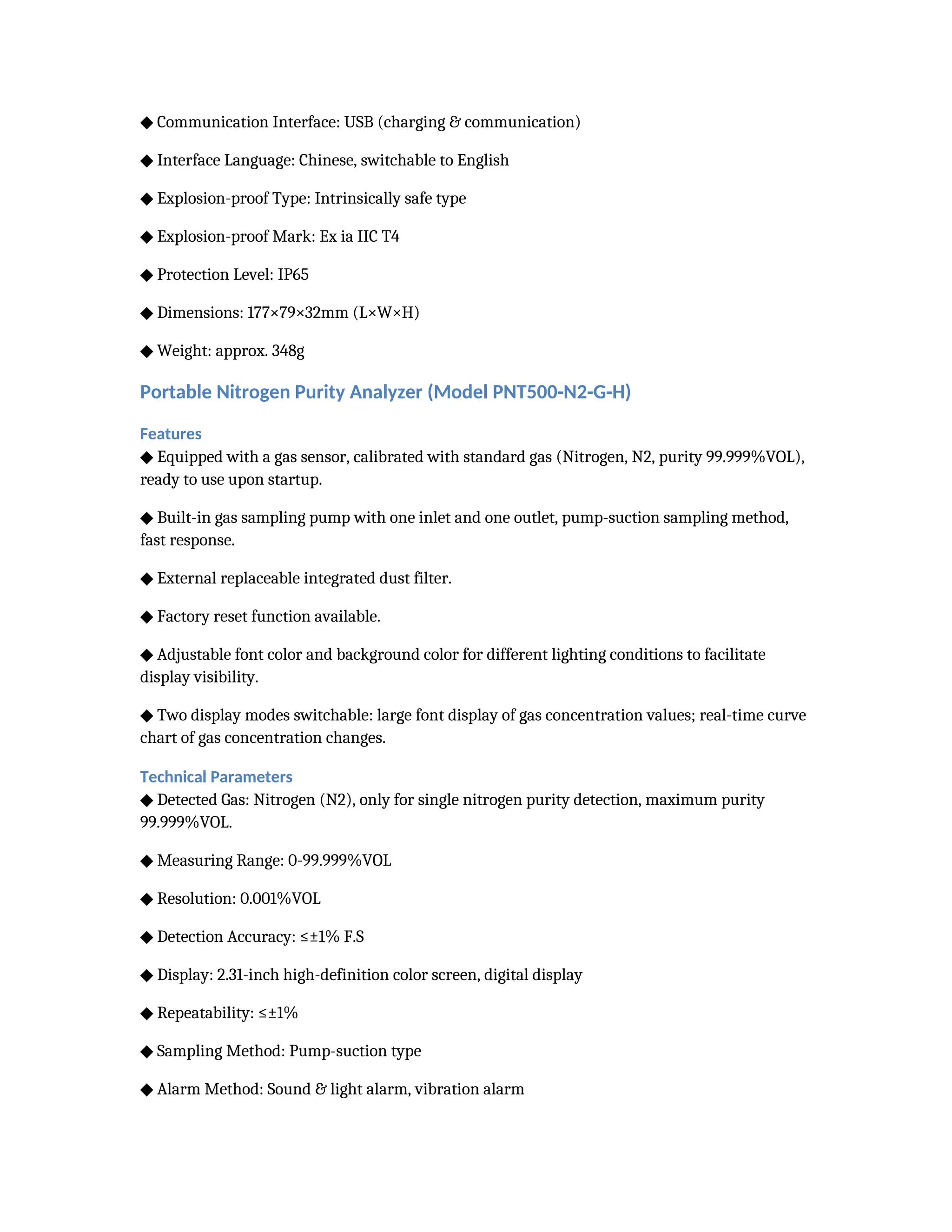Portable_H2_N2_Purity_Analyzers for mixed gas certain ratio | DOCX