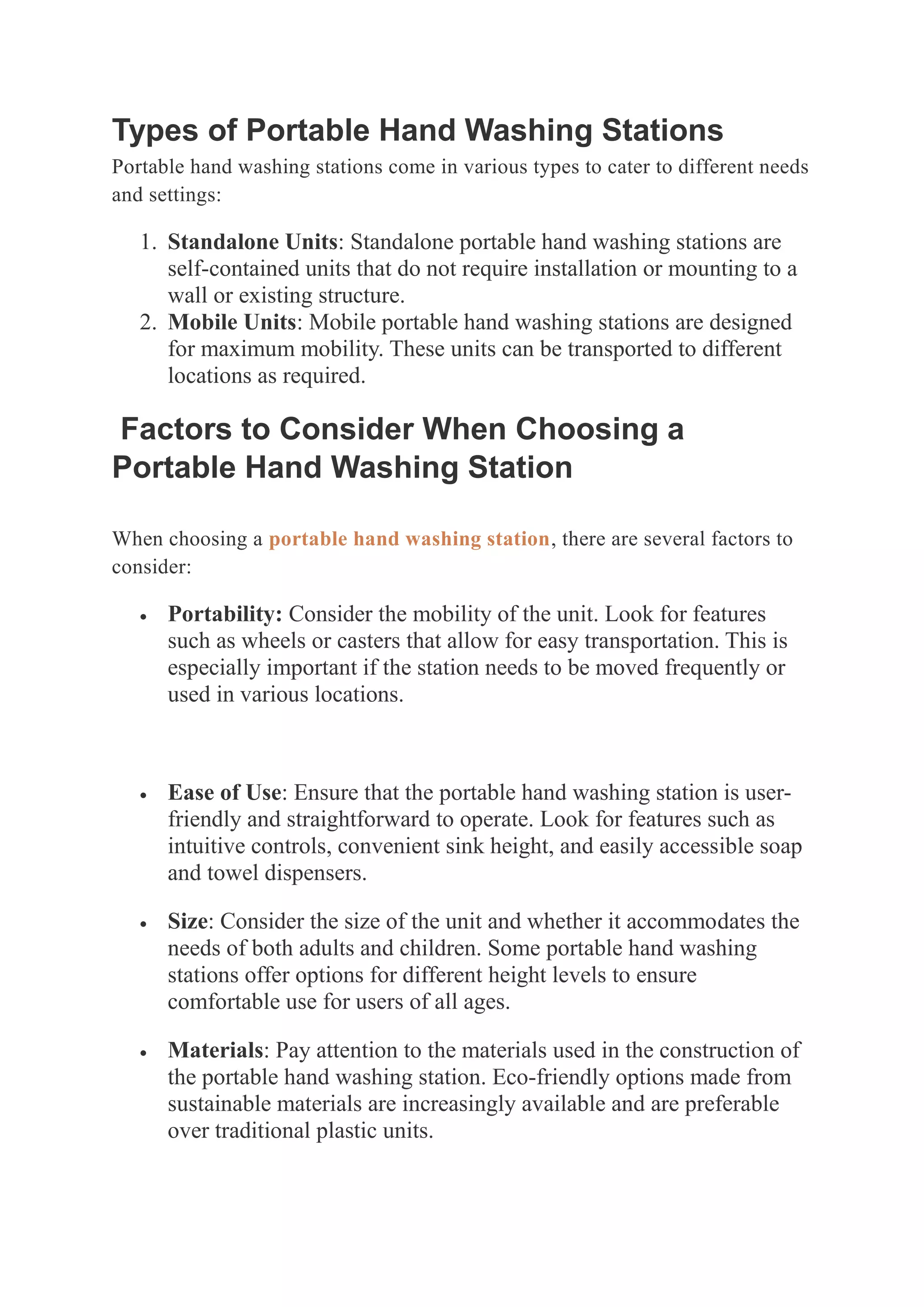 Portable Hand Washing Stations - Hygiene On The Go For Offices And ...