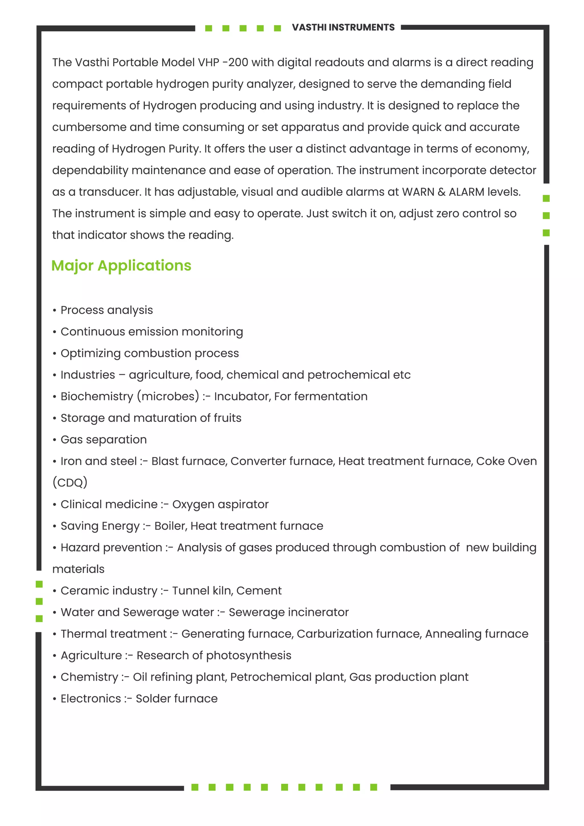 Portable hydrogen purity analyzer | PDF