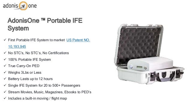 portable ife system | AdonisOne | PPT