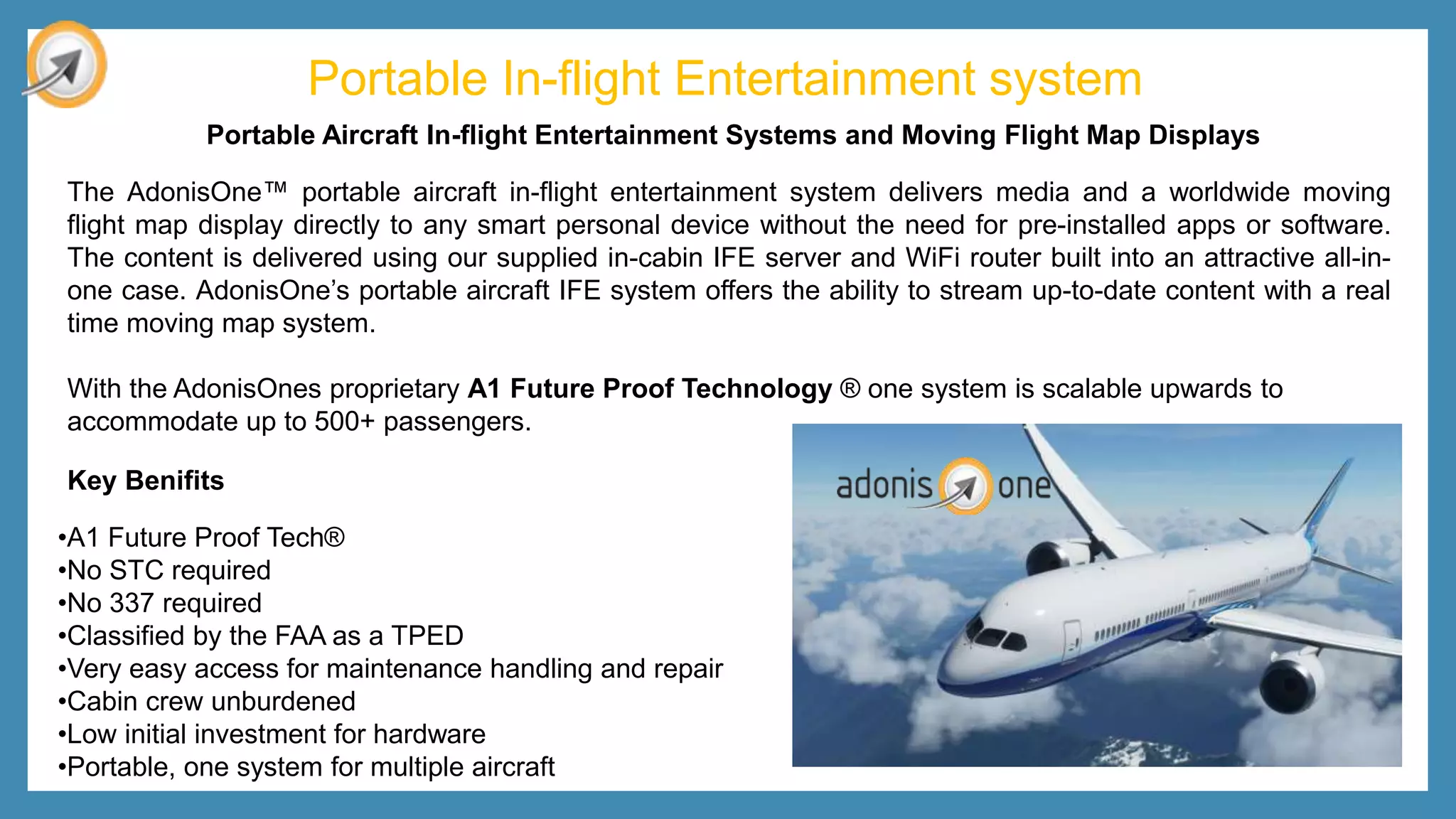 portable ife system | AdonisOne | PPTX