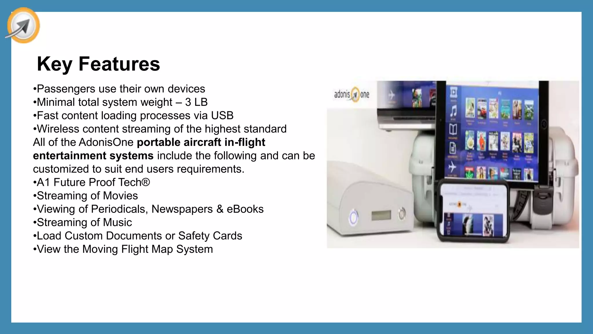 portable ife system | AdonisOne | PPTX