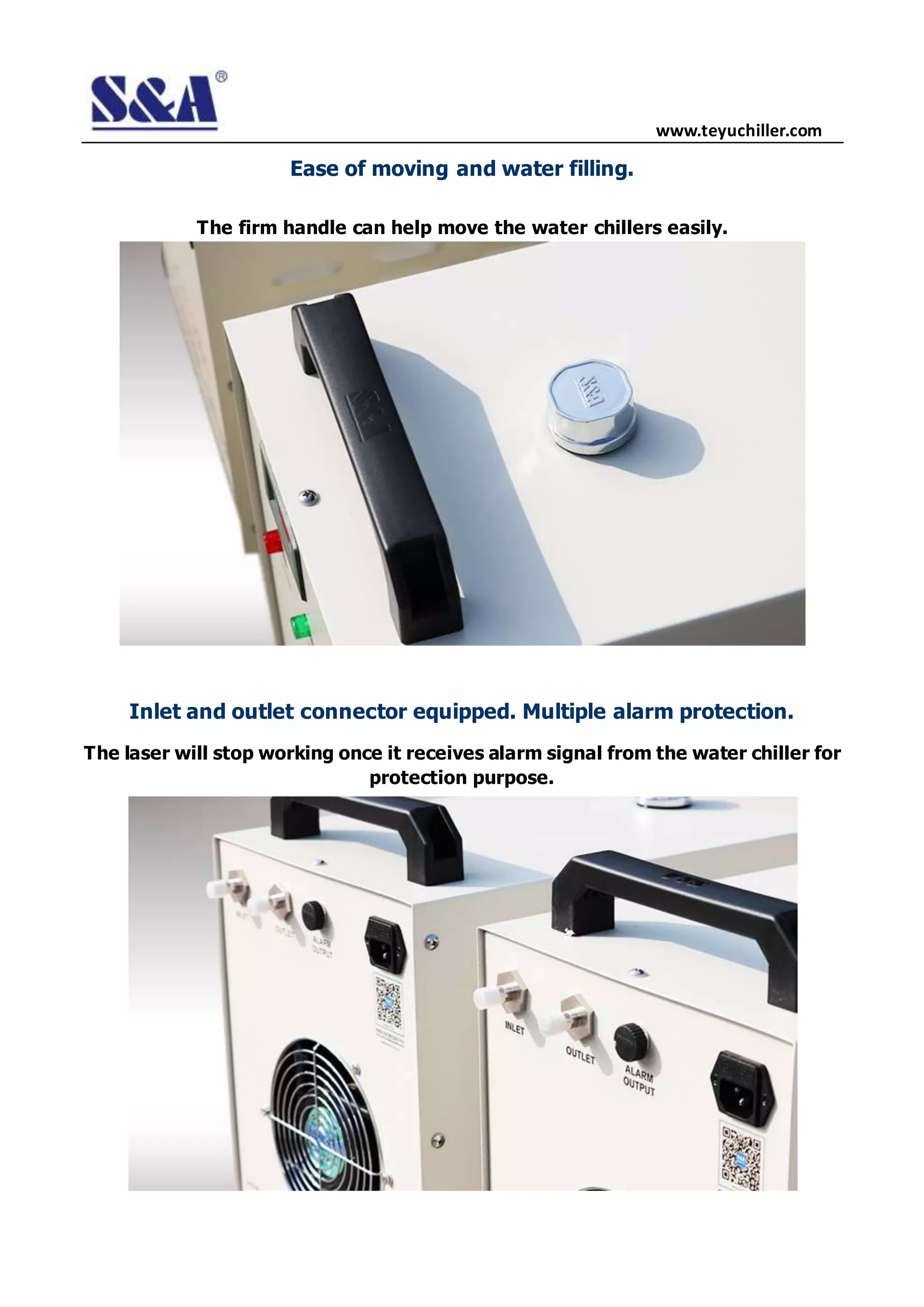 Portable industrial air cooled chillers for 60 w 80w co2 laser tube-cw ...