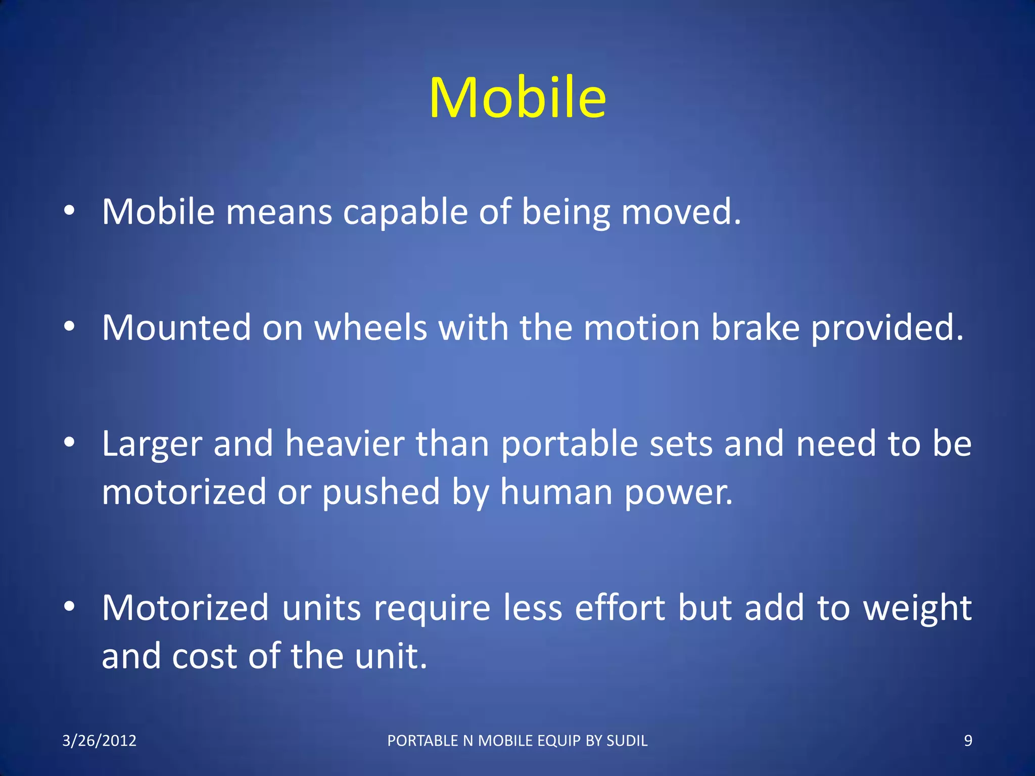 Portable n mobile unit | PPTX