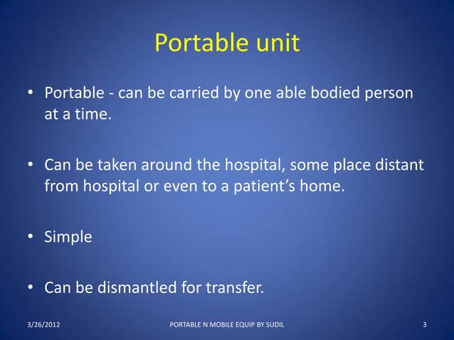 Portable n mobile unit | PPTX