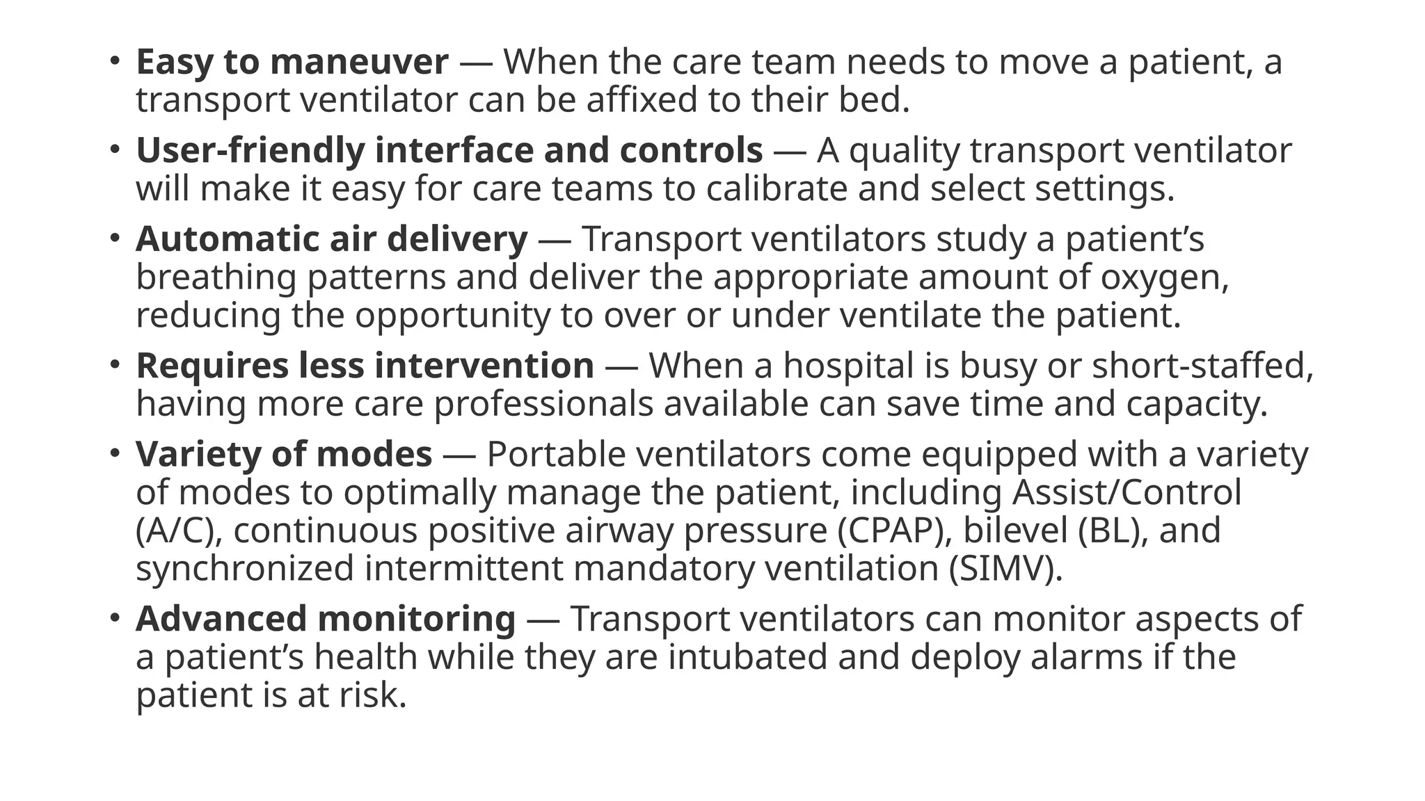 Portable ventilator for patient transfer | PPTX