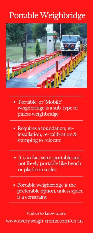 Make The Right Choice For portable weighbridge | Avery India | PDF