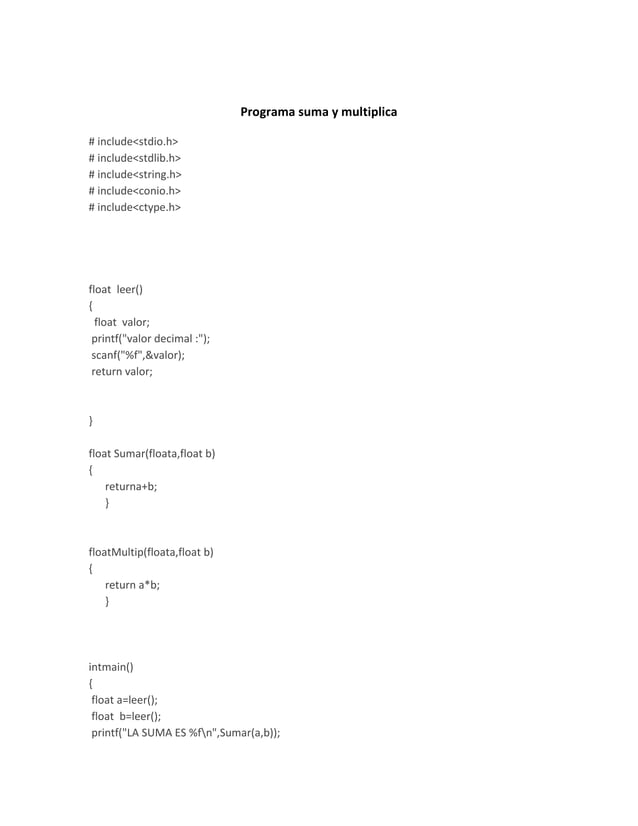 programa suma y multiplica | DOCX