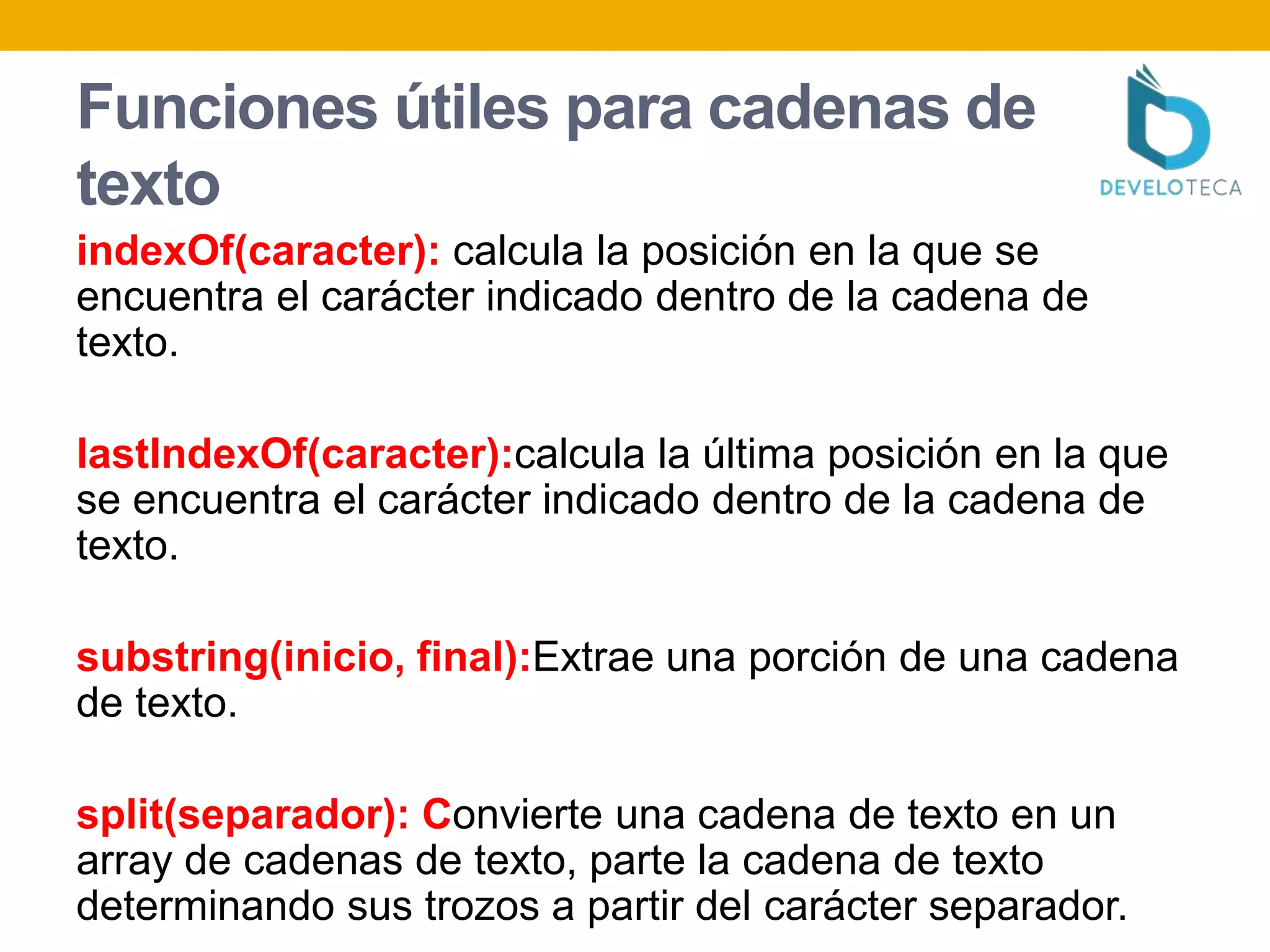 Funciones de cadenas - Javascript para principiantes (fácil, rápido y ...