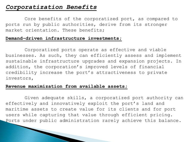 Port administration&ownership&management | PPTX