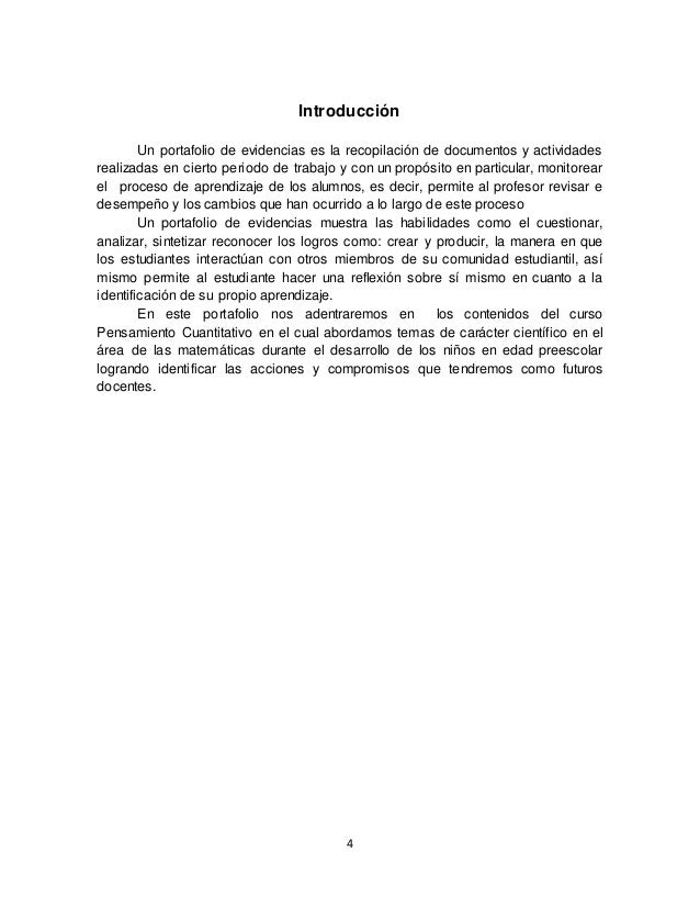 Ejemplo De Introduccion Para Un Portafolio De Evidencias