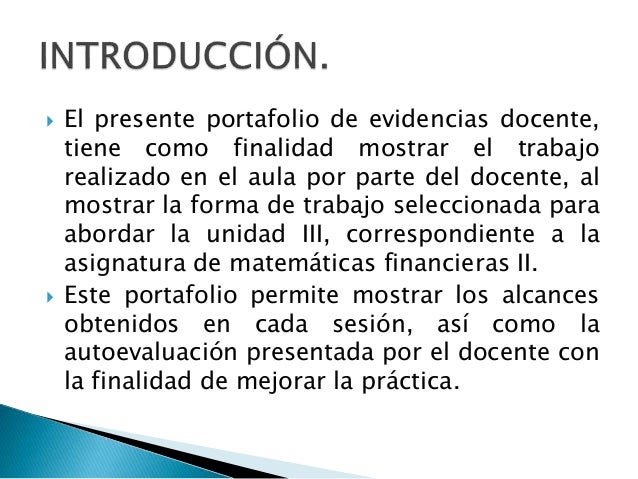 Ejemplo De Introduccion De Un Portafolio De Evidencias Ejemplo De Introduccion De Un Portafolio De Evidencias