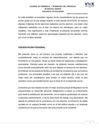 Portafolio de evidencias inee | DOCX