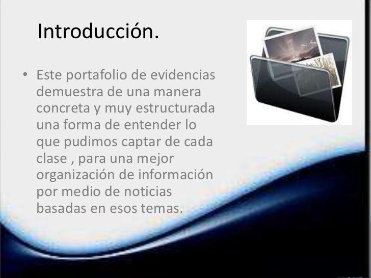 Ejemplo De Introduccion Para Un Portafolio De Evidencias