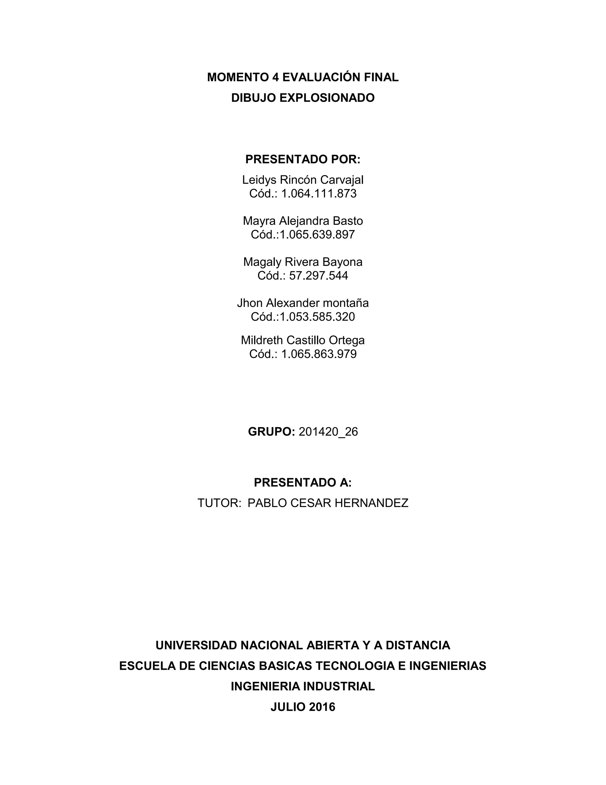 Portafolio de planos explosionado en cad | PDF