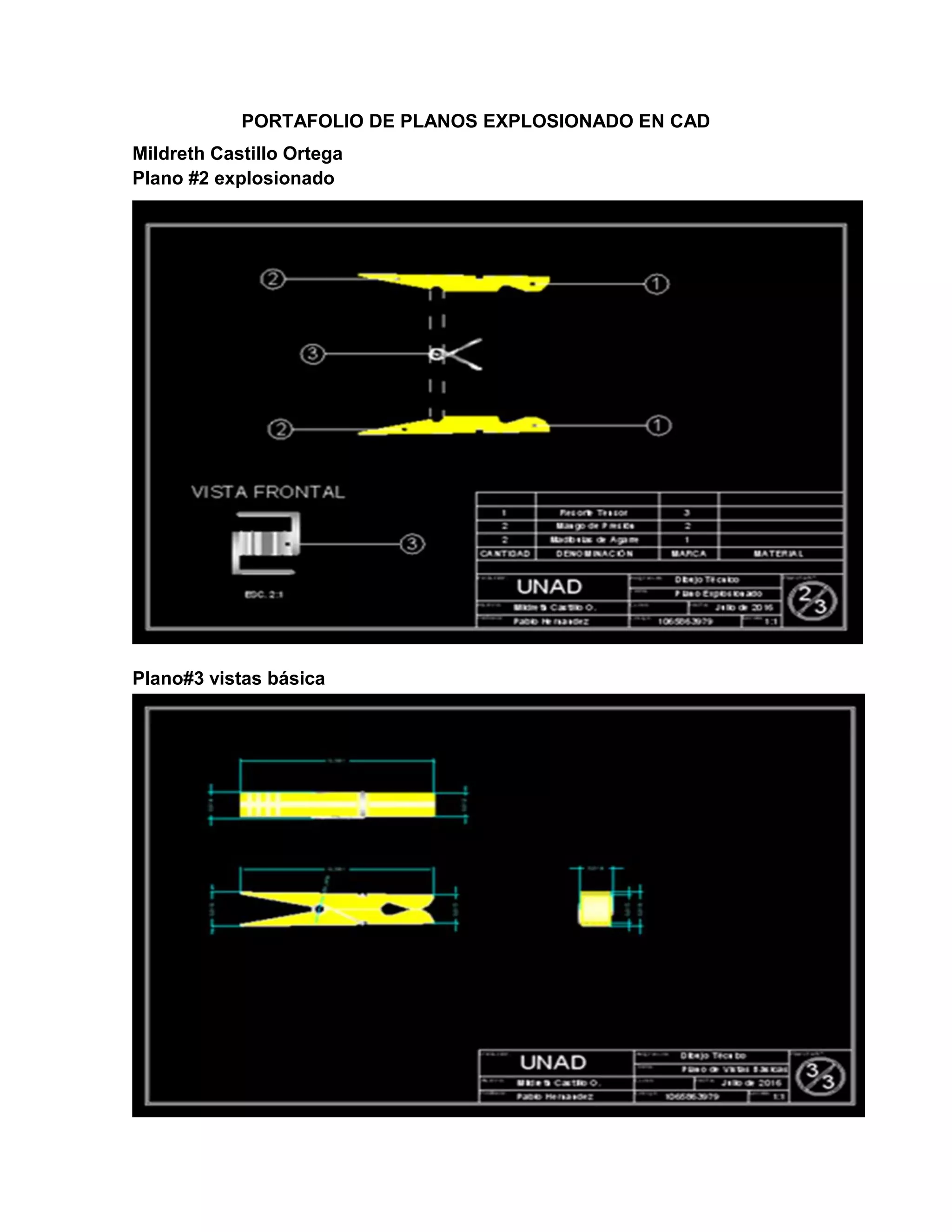 Portafolio de planos explosionado en cad | PDF